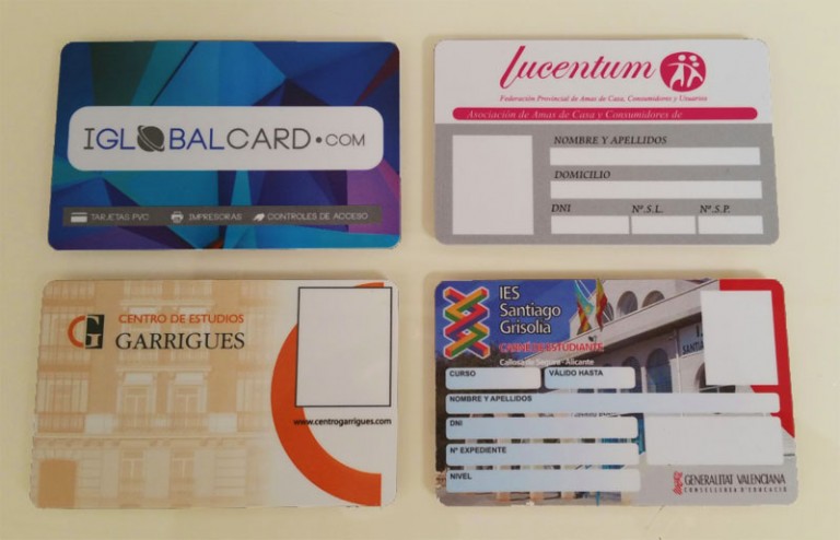 Fabricación de tarjetas en PVC para clubs de socios y deportivos.